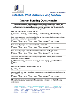Fillable Online e banking questionnaire pdf Fax Email Print - pdfFiller
