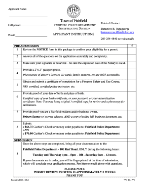 Fillable Online Download Pistol Permit Application - PDF - Fairfield ...