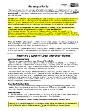 Fillable Online Running a Raffle - unitedwaypoco.org Fax Email Print ...
