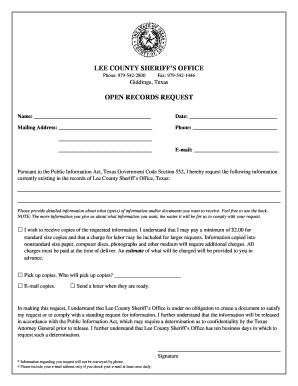 Fillable Online Open Records Request Form - tools.cira.state.tx.us Fax ...