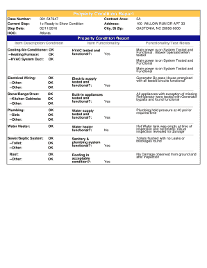Fillable Online Property Condition Report - Bank On It Fax Email Print ...