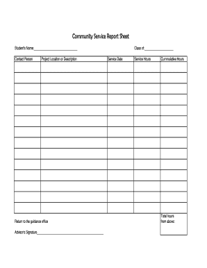 Fillable Online piasabirds Community Service Report Sheet - piasabirds ...