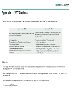 Fillable Online Appendix 1 - VAT Guidance Fax Email Print - pdfFiller