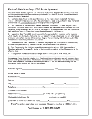 Fillable Online Electronic Data Interchange (EDI) Service Agreement ...