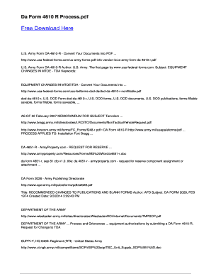 Fillable Online Da Form 4610 R Process - The-sos Buscar Fax Email Print ...