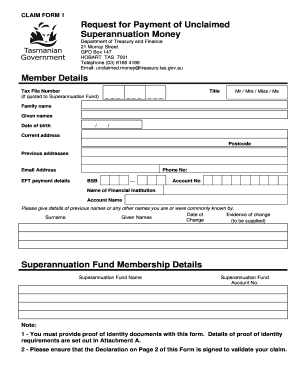 Fillable Online ATTACHMENT 1 - Request for Payment of Unclaimed ...