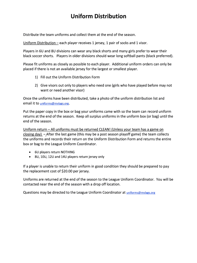 Fillable Online Uniform Distribution Fax Email Print - pdfFiller