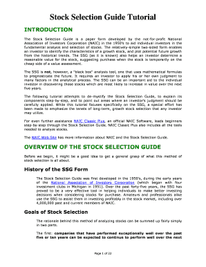 Fillable Online Stock Selection Guide Tutorial Fax Email Print - pdfFiller