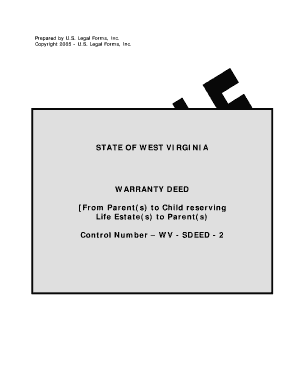 Fillable Online STATE OF WEST VIRGINIA WARRANTY DEED From Parent(s) to ... Fax Email Print ...