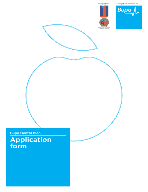 Fillable Online Bupa Dental Plan Application form - Health Insurance ...