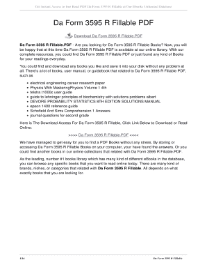 Fillable Online Da Form 3595 R Fillable PDF. da form 3595 r fillable ...