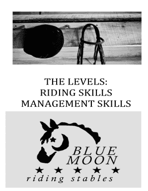 Fillable Online Skill Levels - Blue Moon Stables Fax Email Print ...