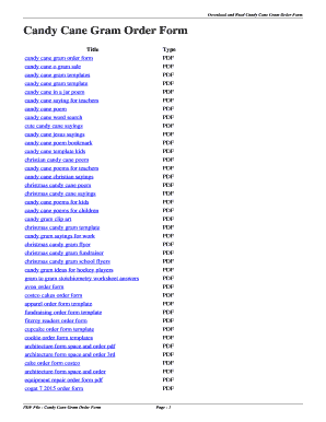 Fillable Online dodude Candy Cane Gram Order Form. candy cane gram ...