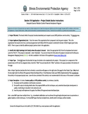 Fillable Online Section 319 Application Project Details Section ...