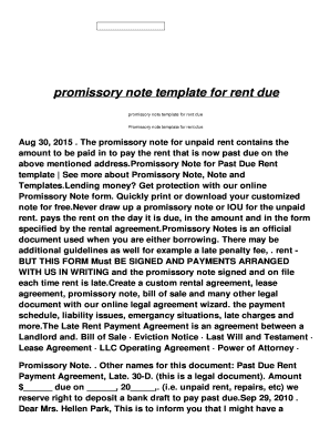 Fillable Online promissory note template for rent due Fax Email Print ...