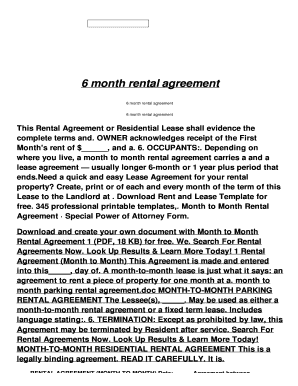Fillable Online 6 month rental agreement - eij.hundotheory.com Fax ...