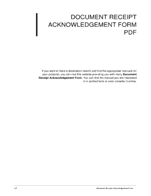 Fillable Online Document Receipt Acknowledgement Form. document receipt ...