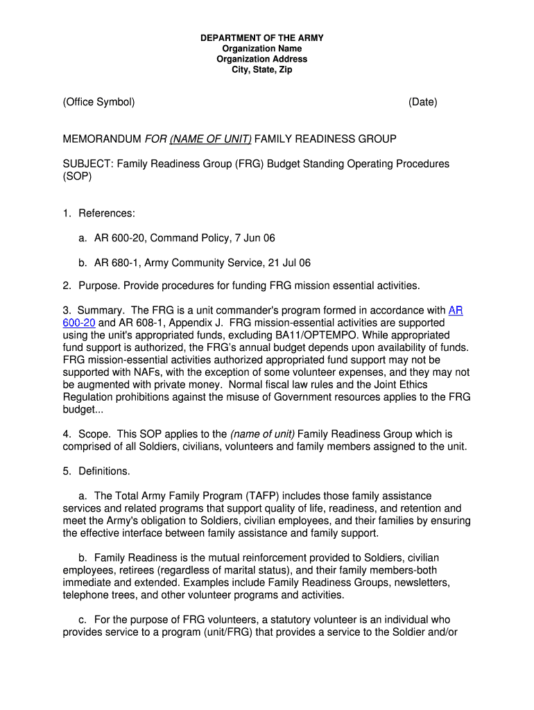 Fillable Online 8tharmy korea army DEPARTMENT OF THE ARMY Organization ...