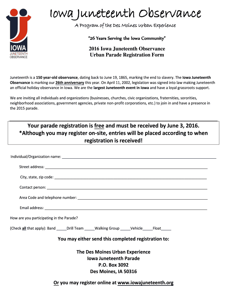 Fillable Online iowajuneteenth Iowa Juneteenth Observance ...