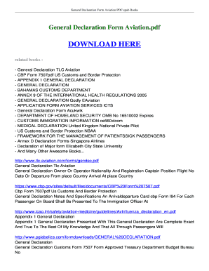 Fillable Online ebookread General Declaration Form Aviation FREE ...