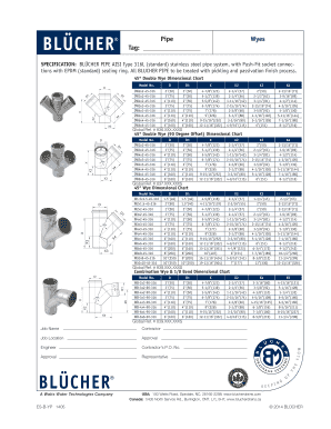Fillable Online Pipe Wyes Tag - Watts Water Technologies Fax Email Print - pdfFiller
