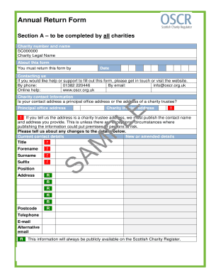 Fillable Online Annual Return Form - oscr.org.uk Fax Email Print ...