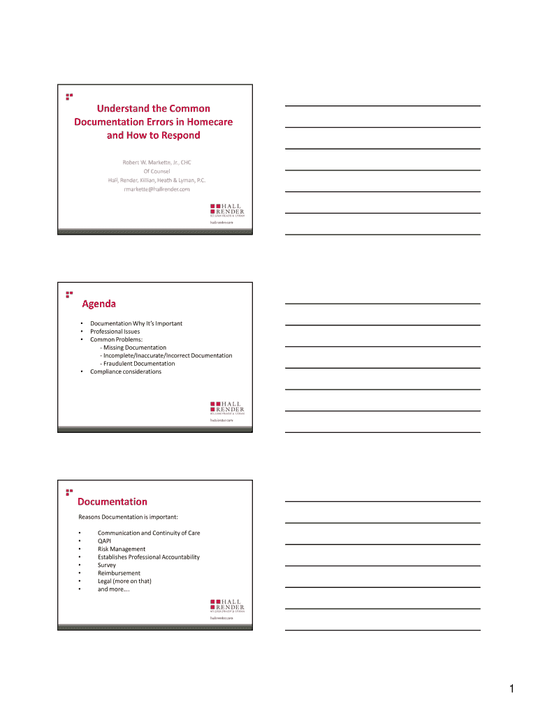 Fillable Online Understand the Common Documentation Errors in Homecare ...