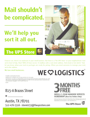 Fillable Online The UPS Store of Downtown Austin Fax Email Print ...