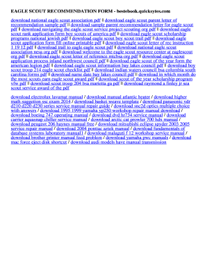 Fillable Online EAGLE SCOUT RECOMMENDATION FORM. EAGLE SCOUT ...