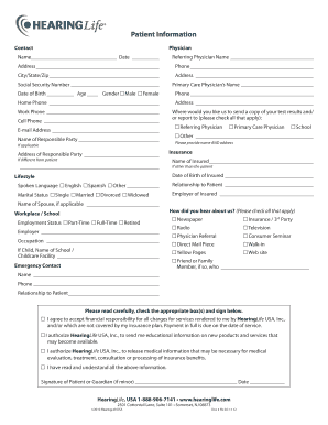 Fillable Online Personal History Form - Doctors Hearing Clinic Fax Email Print - pdfFiller