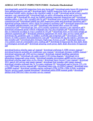 Fillable Online freebooks-52a AERIAL LIFT DAILY INSPECTION FORM. AERIAL ...