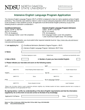 Fillable Online ndsu Intensive English Language Program Application ...