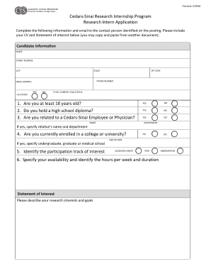 Fillable Online cedars-sinai application form - Cedars-Sinai Fax Email Print - pdfFiller