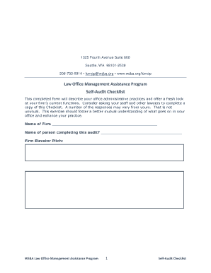 Fillable Online wsba Self-Audit Checklist Fax Email Print - pdfFiller