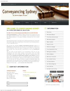 Fillable Online conveyancing sydney Fax Email Print - pdfFiller