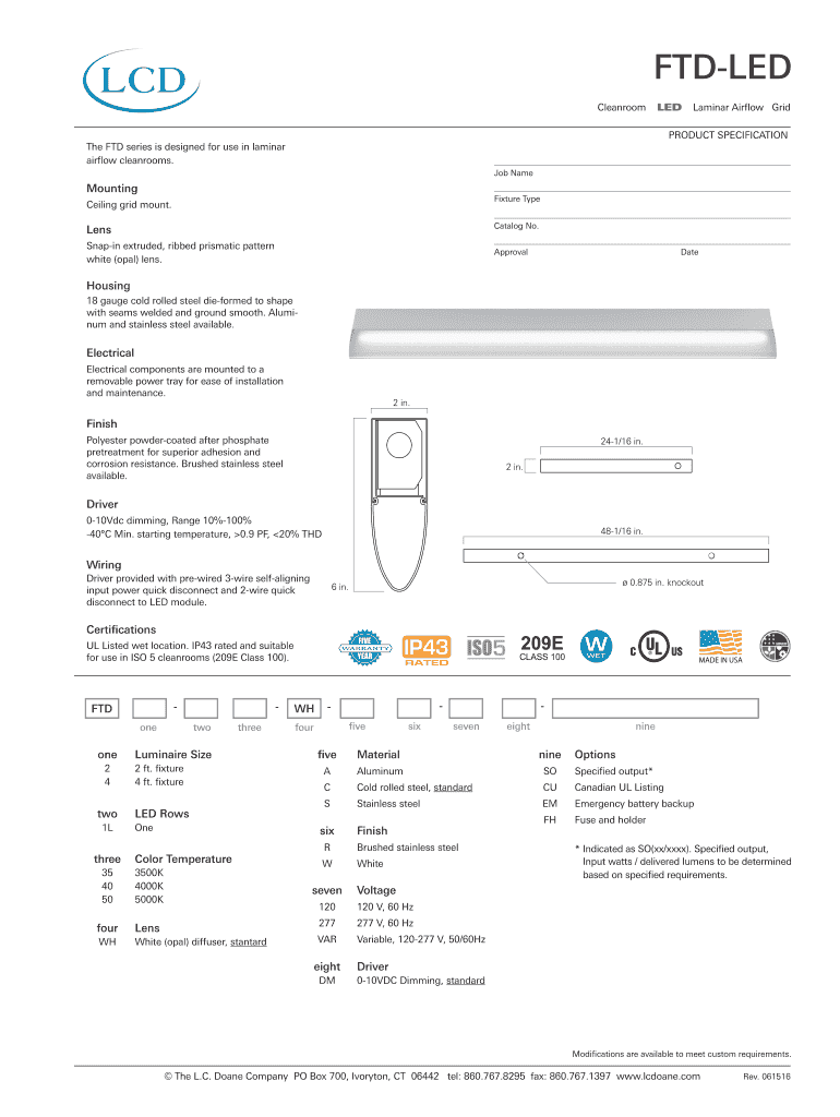 Fillable Online FTD-LED - The L.C.Doane Company Fax Email Print - pdfFiller