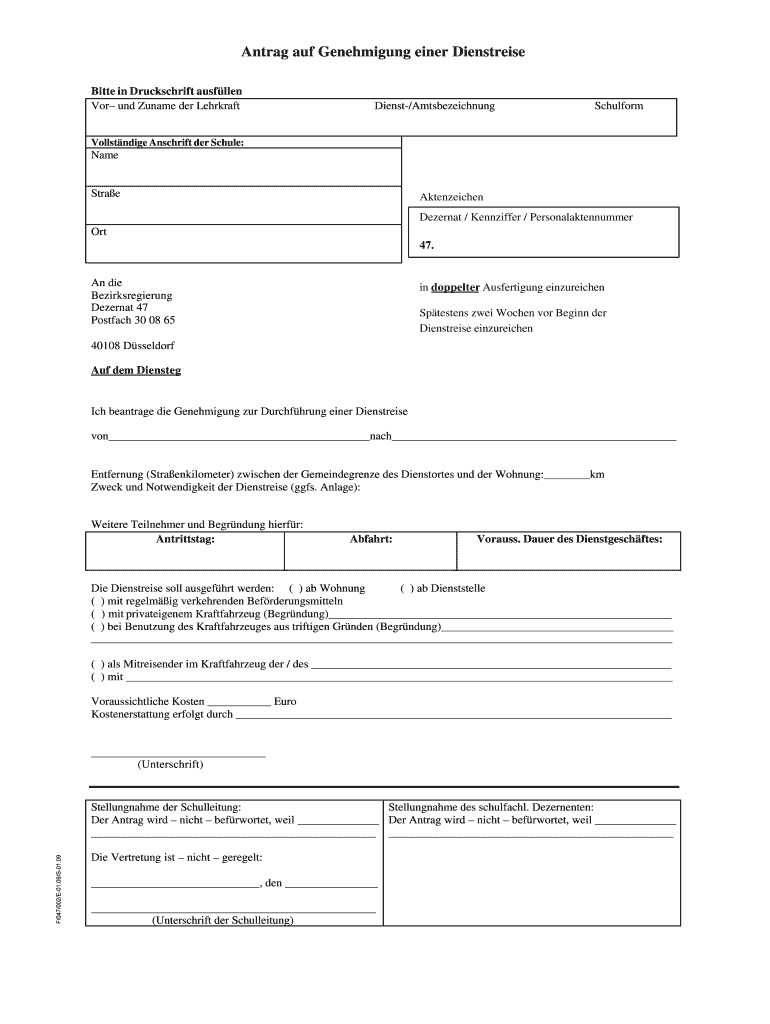 Fillable Online berufskolleg-am-haspel Antrag auf Genehmigung einer Dienstreise - Berufskolleg ...