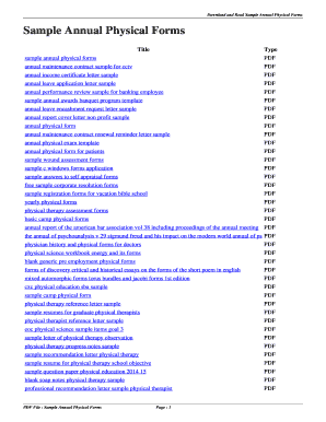 Fillable Online Sample Annual Physical Forms. sample annual physical ...