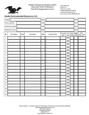 Fillable Online Visible Emission Evaluation (VEE) 1. Save Class and ...