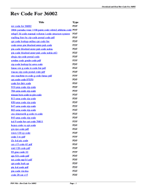 Fillable Online Rev Code For 36002. rev code for 36002 Fax Email Print ...