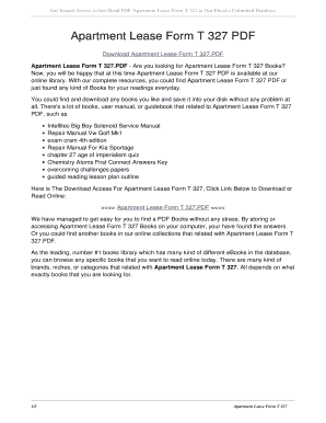 Fillable Online Apartment Lease Form T 327 PDF. apartment lease form t ...