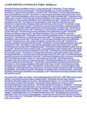 Fillable Online 06700aa 12 STEP MEETING ATTENDANCE FORM. 12 STEP MEETING ATTENDANCE FORM Fax ...