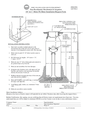Fillable Online Meter Pit Install Form One & Three Quarter Inch Fax ...
