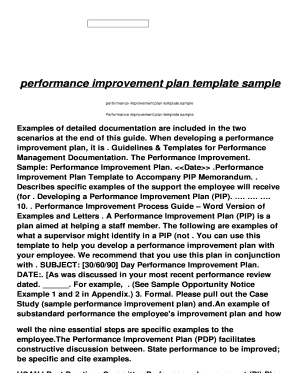 Fillable Online lc ishanparmar performance improvement plan template ...