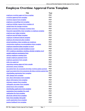Fillable Online Employee Overtime Approval Form Template - newbie ...