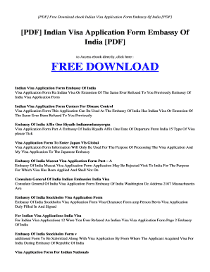Fillable Online PDF free download book INDIAN VISA APPLICATION FORM ...