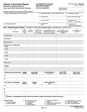 Fillable Online ded mo Section 3 Summary Report - Department of Economic Development Fax Email ...