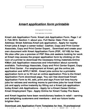 kmart job application pdf Forms and Templates - Fillable & Printable ...