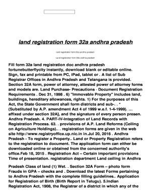 Fillable Online land registration form 32a andhra pradesh - ji ...