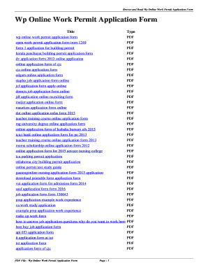 Fillable Online wp online work permit application form Fax Email Print - pdfFiller